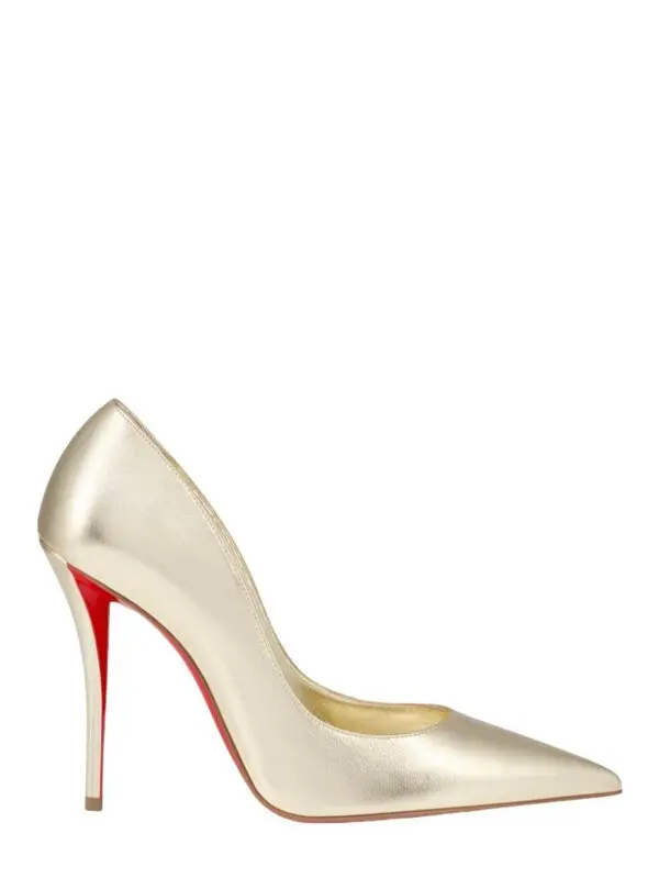 CHRISTIAN LOUBOUTIN Miss Z Pointed Toe Pumps - Platinum Color