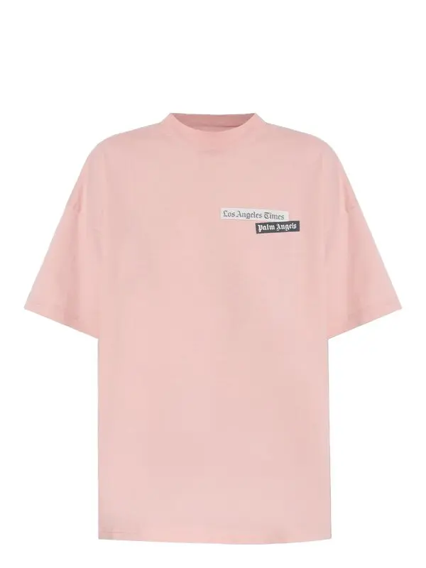 Palm Angels Logo Printed T-shirt - Pink