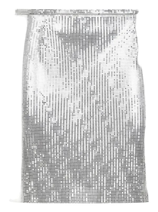 Rabanne Straight Hem Mini Skirt - Silver