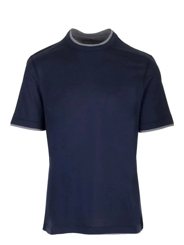 Brunello Cucinelli Double Layer Crewneck T-shirt - Black