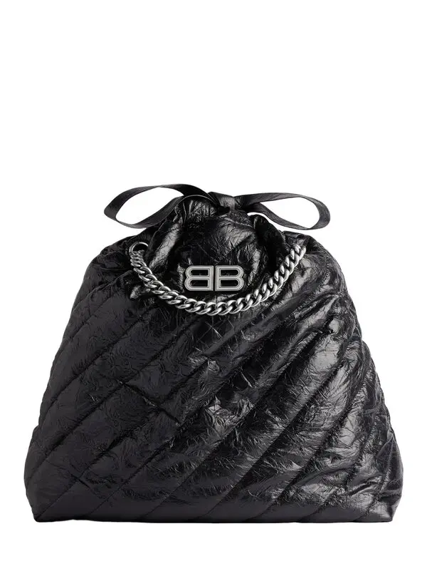 Balenciaga Crush Quilted Medium Tote Bag - Black