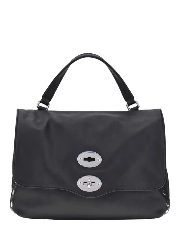 ZANELLATO Postina Saeta Small Tote Bag With Twist Hook - Black