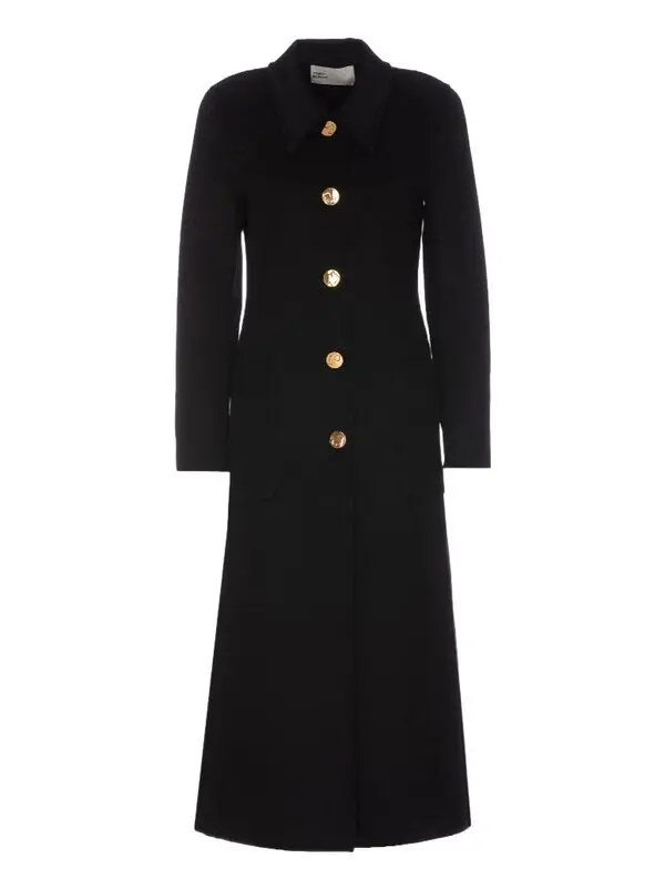 Tory Burch Single-breasted Mid-length Coat - Black