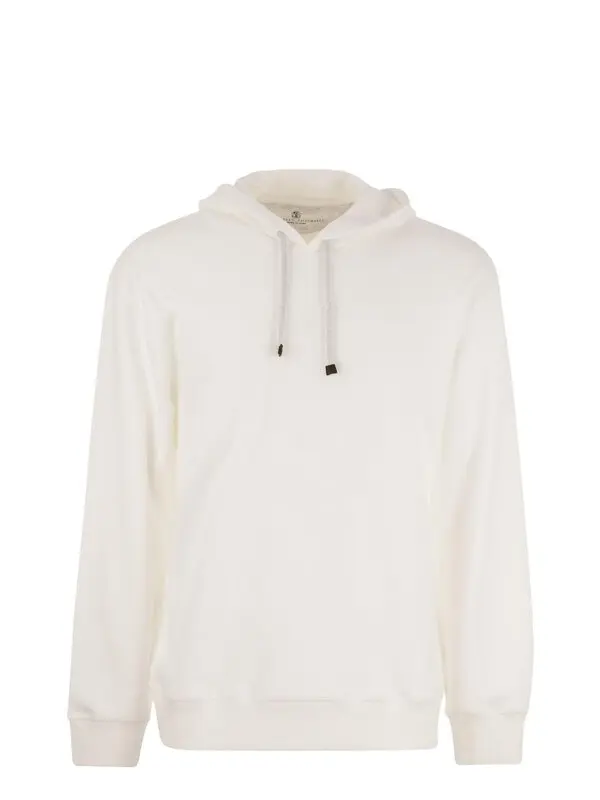 Brunello Cucinelli Drawstring Hoodie - White