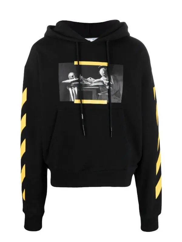 Off-White Carav Painting Diag Hoodie - Black