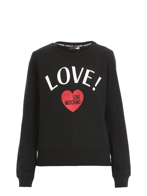 Moschino Love! Logo Crewneck Sweatshirt - Black