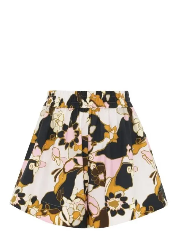 Zimmermann Maxine Relaxed Floral Print Shorts - Yellow Kaleidoscope Flowers