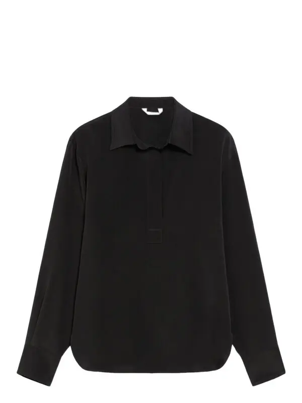 Max Mara Zanzero V-neck Long-sleeved Shirt - Black
