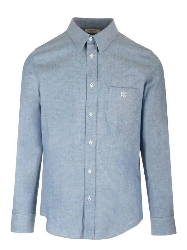 Celine Loose Shirt In Light Chambray Cotton - Gray