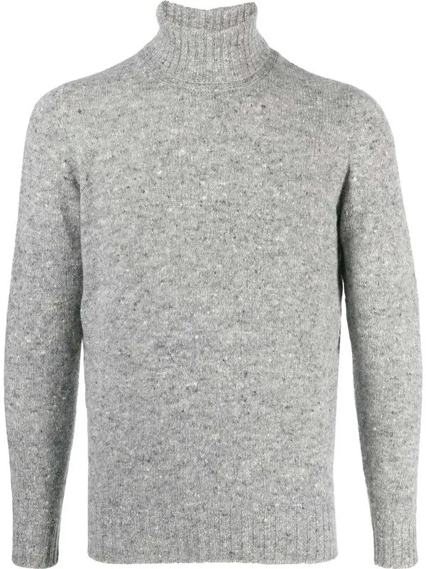 DRUMOHR Roll-neck Marl Knit Jumper - Gray
