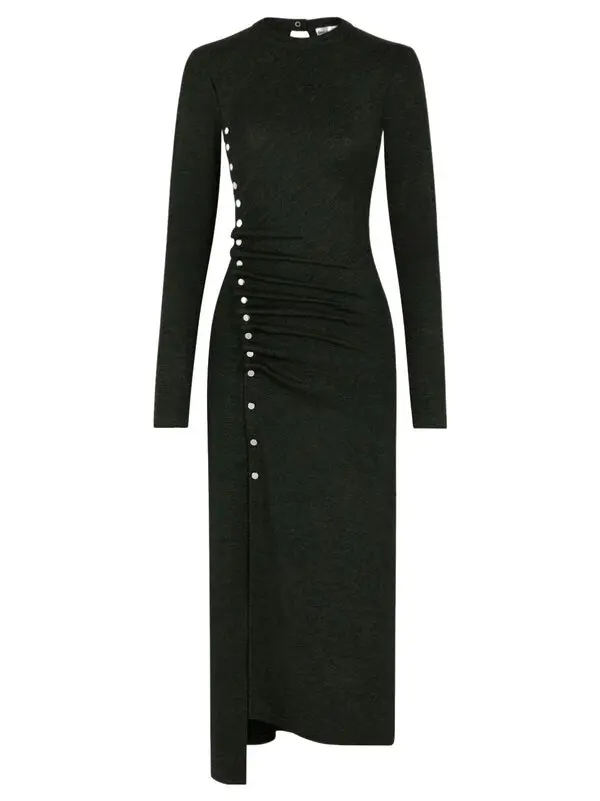 Rabanne Long-sleeved Dress With Pendant Detail - Black