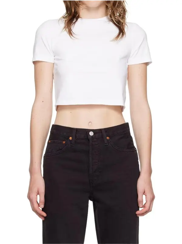 RE/DONE Short-sleeve Cropped T-shirt - Black