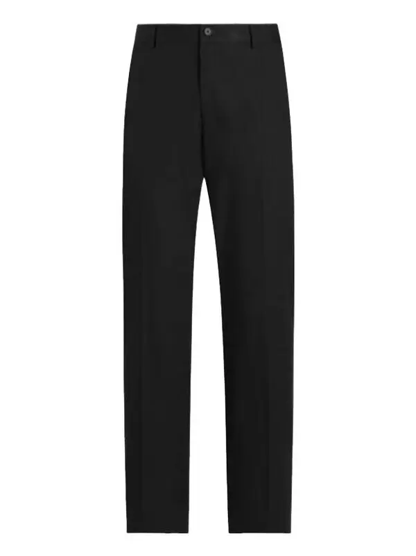 Dolce & Gabbana Tailored Trousers With Logo Patch - Black