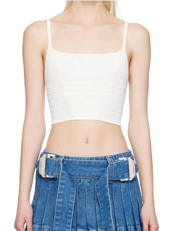 DION LEE Ventral Compact Cropped Top - White