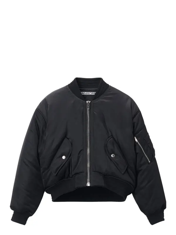 Alexander Wang Logo Embroidered Bomber Jacket - Black