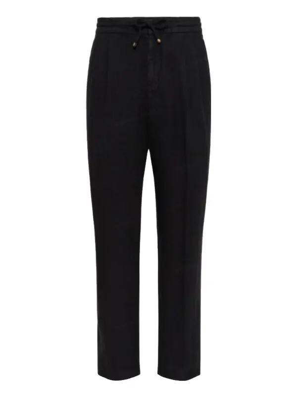 Brunello Cucinelli Elasticated Waistband Drawstring Pants - Black