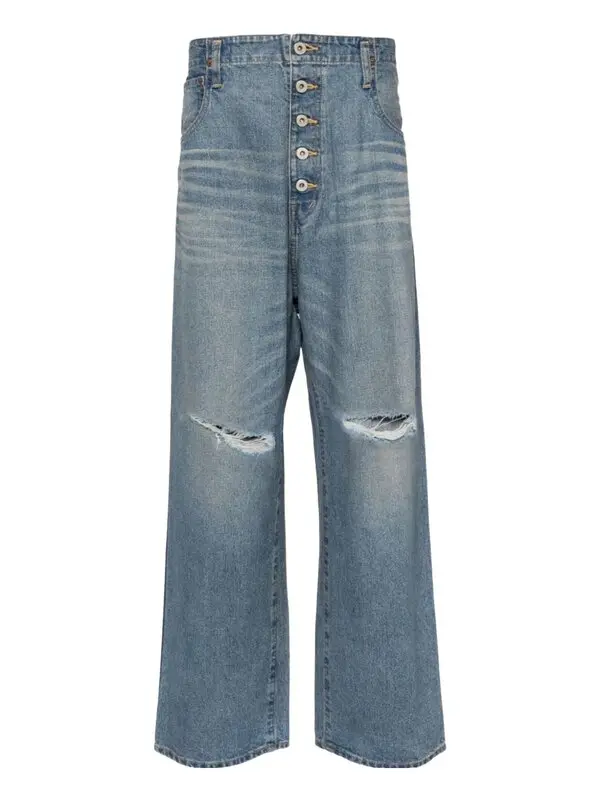 Junya Watanabe Distressed Denim Jeans - Indigo