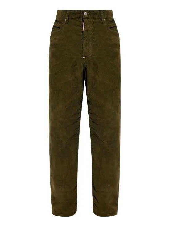 Dsquared2 Corduroy Wide-leg Trousers - Black