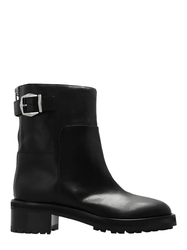 JIMMY CHOO Brooklyn Ankle Boots With Buckle Detail - Black