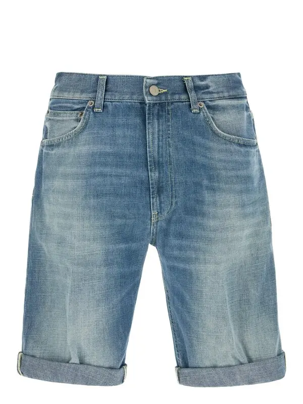 DONDUP High-waisted Denim Bermuda Shorts - Blue