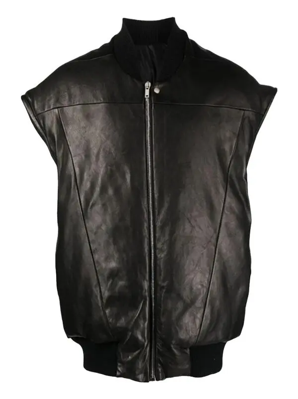 Rick Owens Jumbo Zip-up Gilet - Black