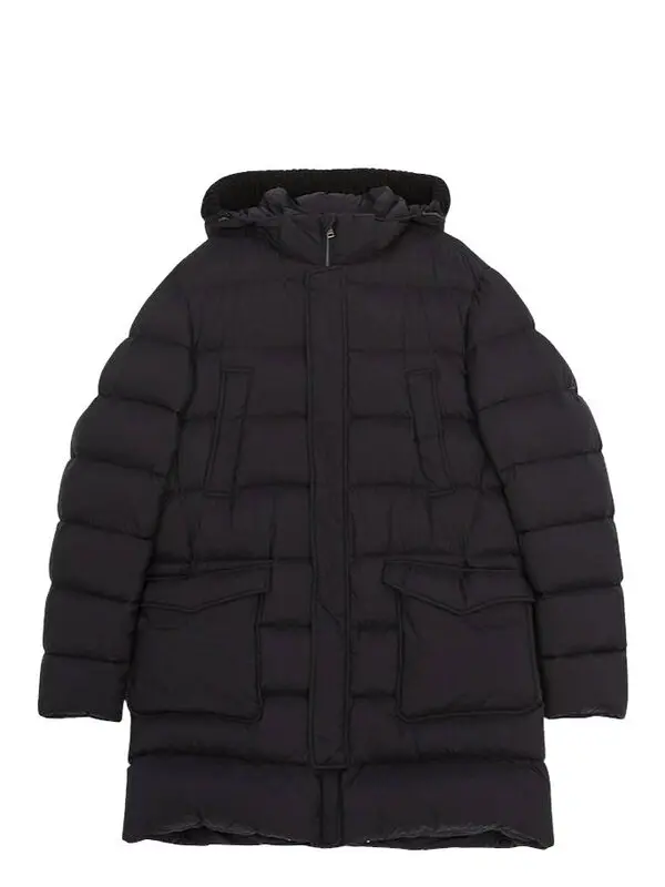 Herno Quilted Hooded Puffer Coat - Black