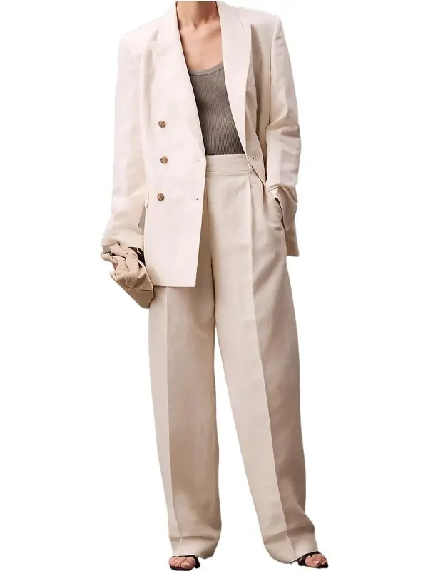 Calvin Klein Double-breasted Blazer - Tofu