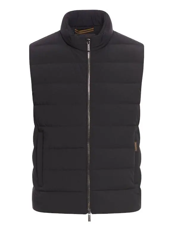 MOORER High-necked Quilted Vest - Black