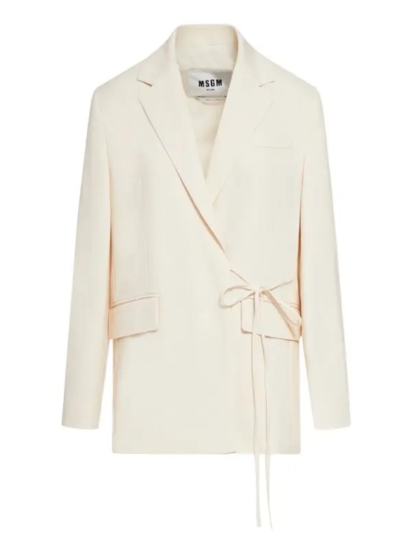 MSGM Lace-up Tailored Blazer - White