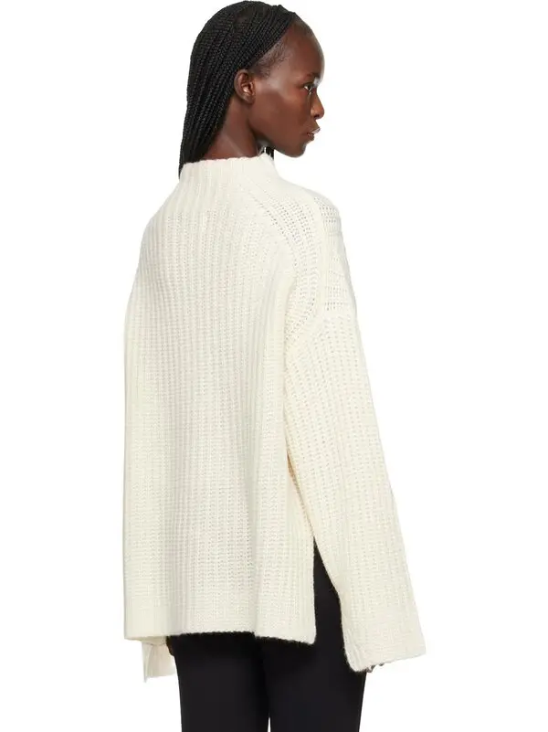 LOULOU STUDIO Ribbed High-neck Sweater - White