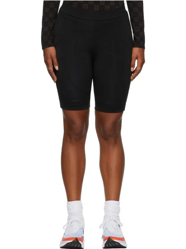 HELIOT EMIL Patchwork Stretch Shorts - Black