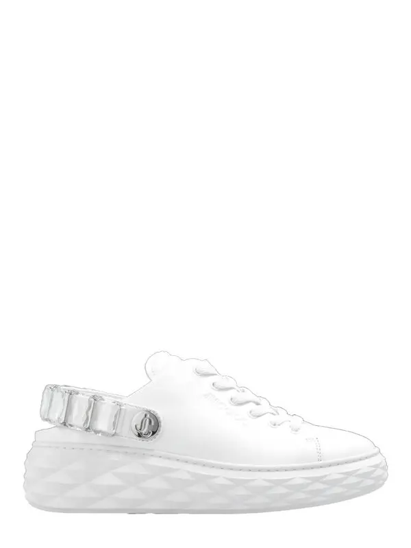 JIMMY CHOO Embellished Slingback Sneakers - White
