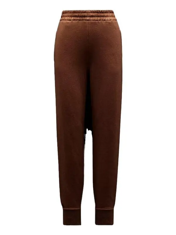 Moncler Knitted High-waisted Track Pants - Walnut Brown