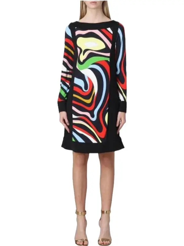 Emilio Pucci Marmo Print Mini Dress - Black