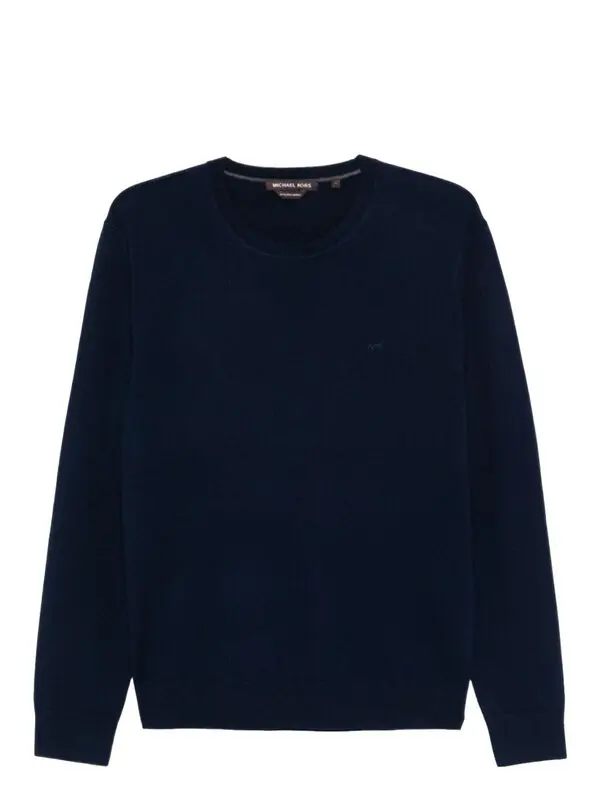 Michael Kors Logo Embroidered Crewneck Jumper - Oxford Blue