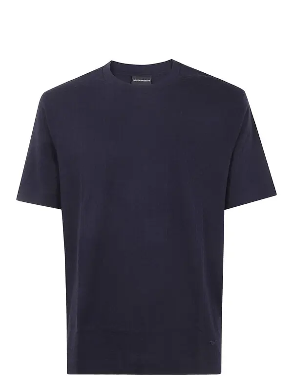 Emporio Armani Textured Cotton T-shirt - Black