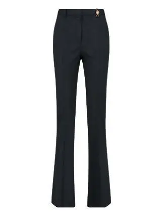 Versace Medusa Plaque Pleated Trousers - Black