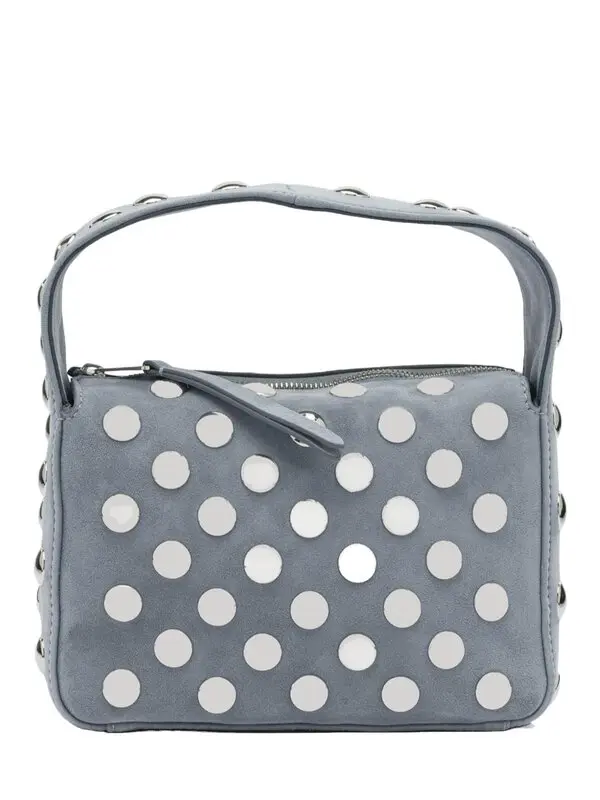 Khaite Elena Zipped Small Tote Bag With Stud Embellishments - Blue
