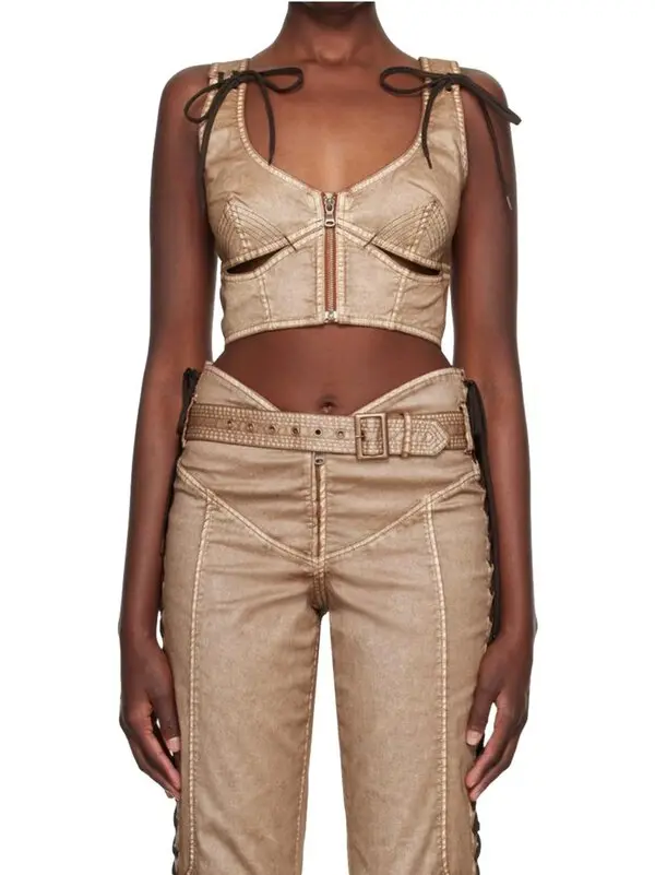 JEAN PAUL GAULTIER Knwls Edition Paneled Vest - Brown