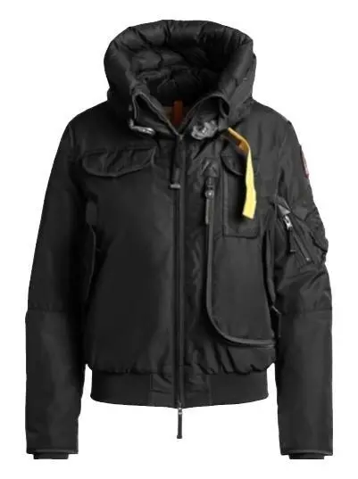 PARAJUMPERS Long Sleeve Zip-up Casual Jacket With Logo Embellishments - Black
