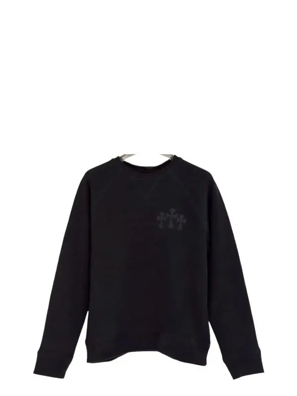 Chrome Hearts Logo Patch Leather Sweatshirt - Black