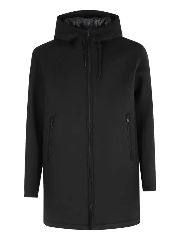 Herno Long Hooded Drawstring Coat - Black