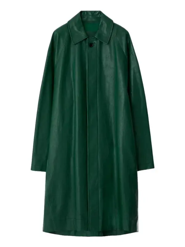 Burberry Long-sleeved Leather Coat - Green