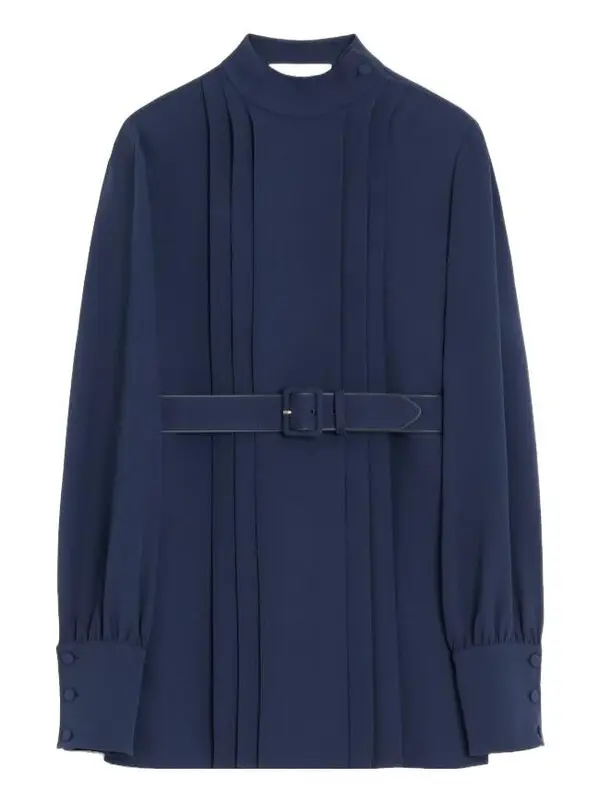 Valentino Garavani Pleated Belted Top - Blue