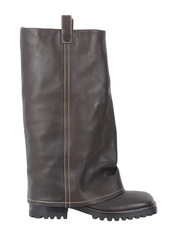 Acne Studios Round Toe Block Heel Boots - Brown