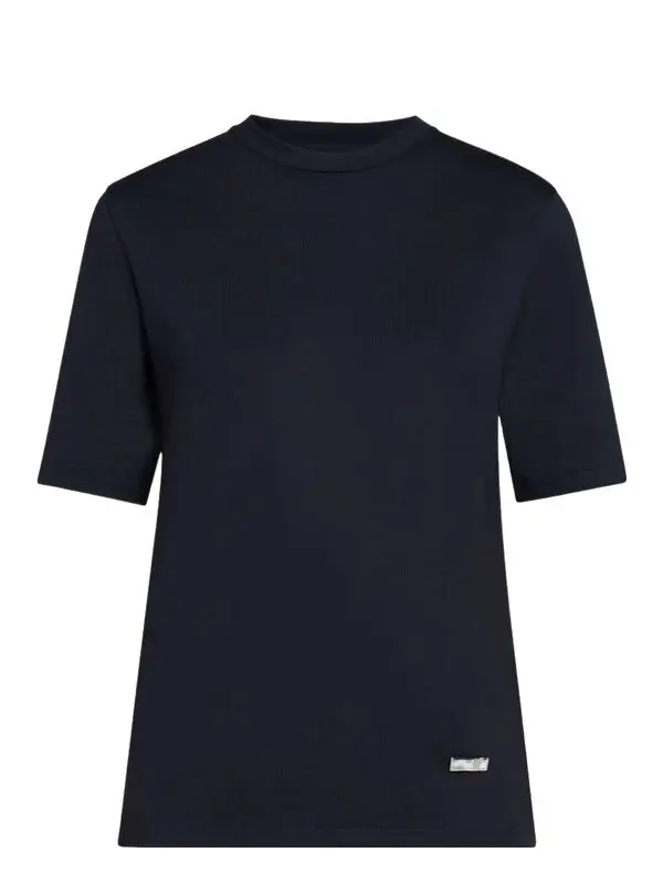 JIL SANDER Logo Plaque Cotton T-shirt - Black