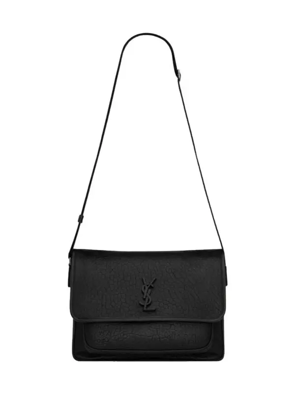 Saint Laurent Niki Messenger Bag With Logo Plaque - Black