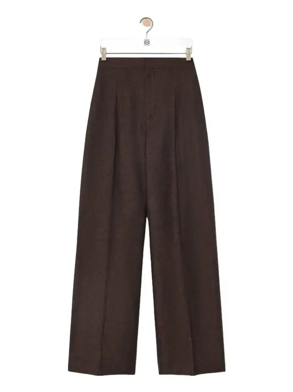 Loewe High-waist Straight-leg Trousers - Brown