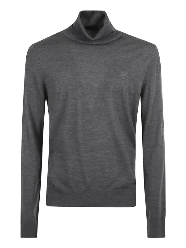 Dsquared2 Ribbed Turtleneck Pullover - Grey