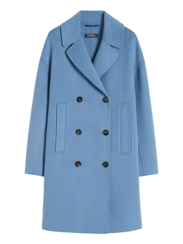 Max Mara Eden Double Breasted Coat - Blue
